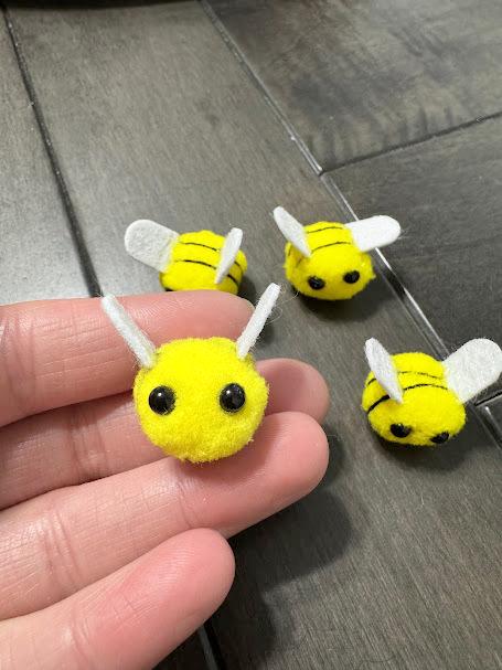 4 Mini Bumble Bees, Wool Felt Bee, Tiny Bumble Bees, Bees, I Spy ...
