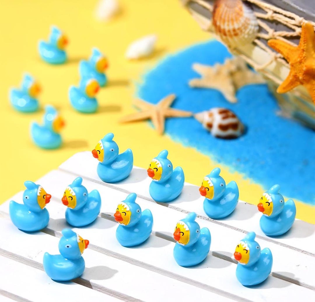 10 Miniature Shark Ducks, Tiny Ducks, Fairy Garden, Dollhouse, Trinkets ...