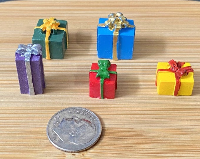 5 Miniature Presents,1:12 Scale,mini Christmas Accessory, Christmas ...