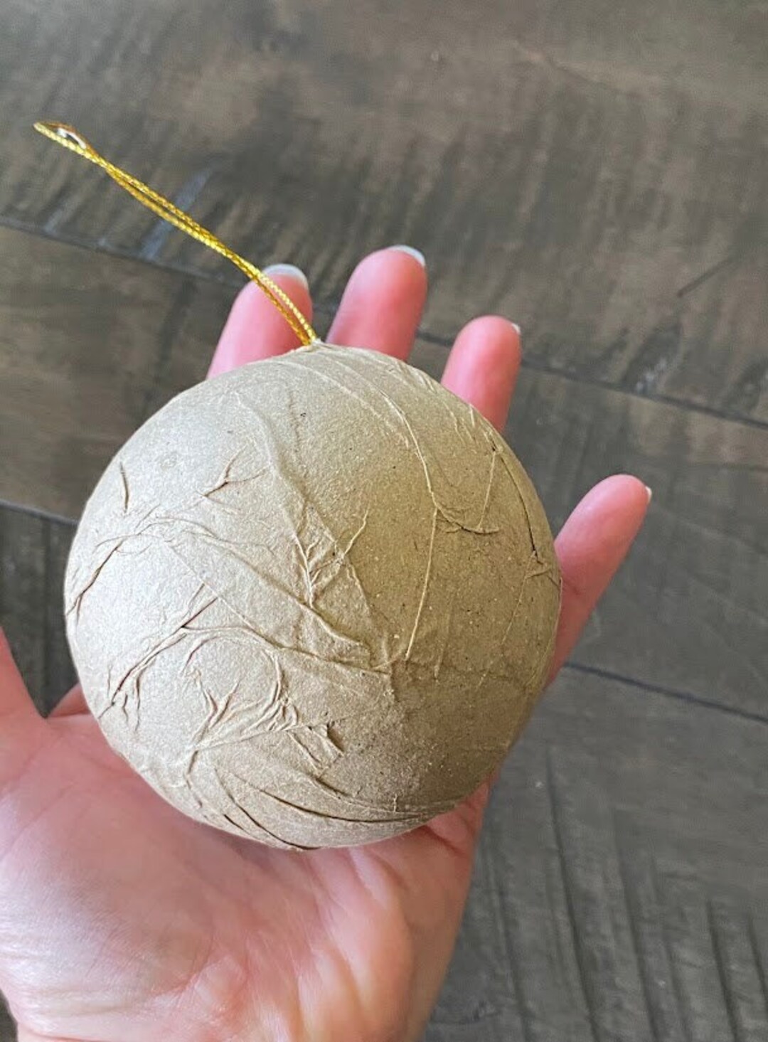4 - 80mm Textured Paper Mache Ball Ornaments Unfinished, Natural ...