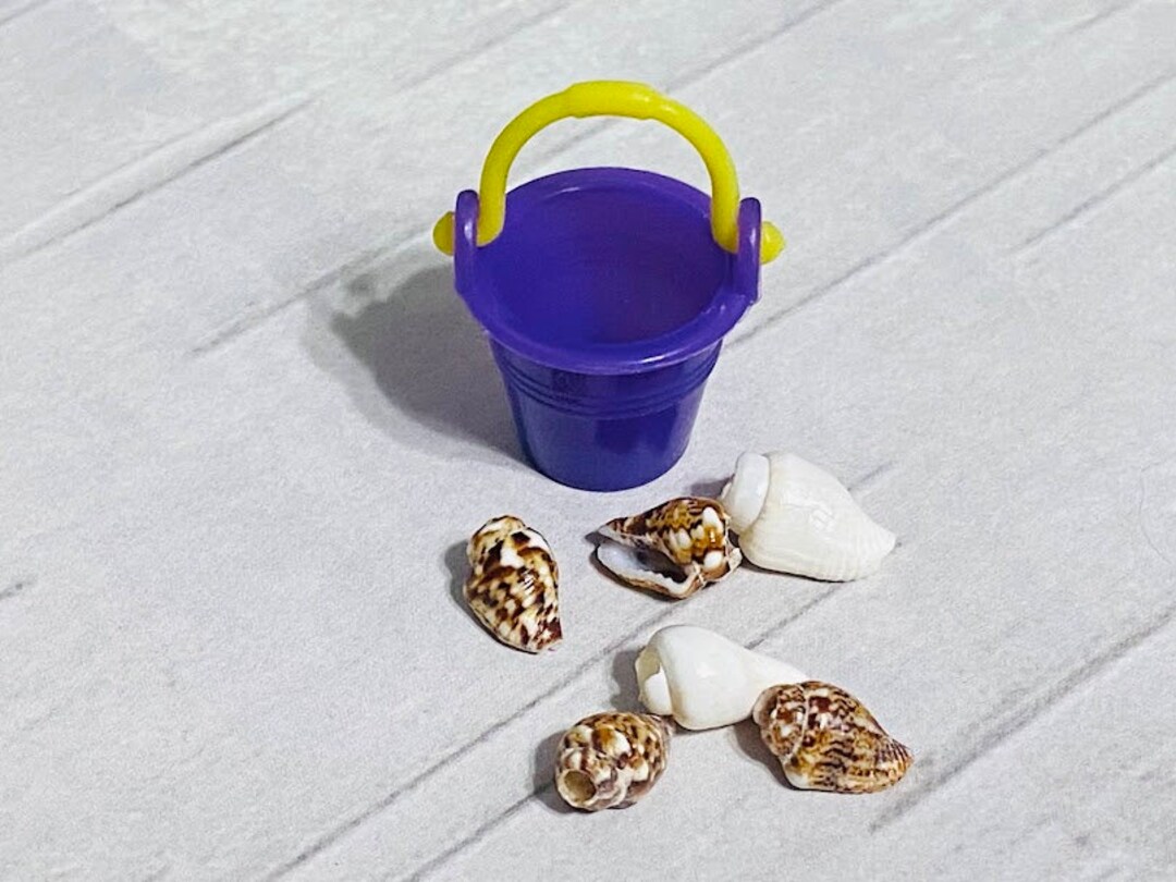 Miniature Beach Pail With Shells,1:12 Scale,mini Beach Accessory,fairy ...