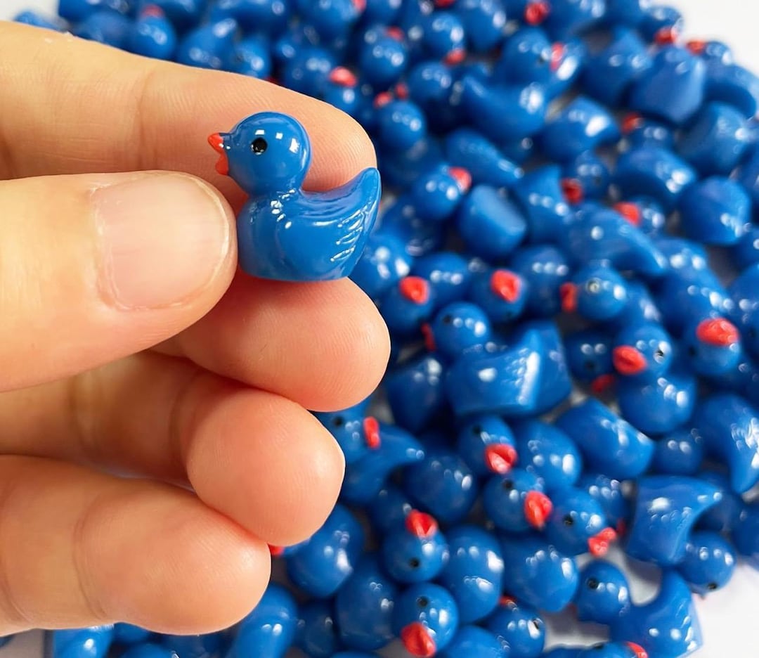 Miniature Resin Ducks Blue, Fairy Garden Ducks, Dollhouse Miniature ...