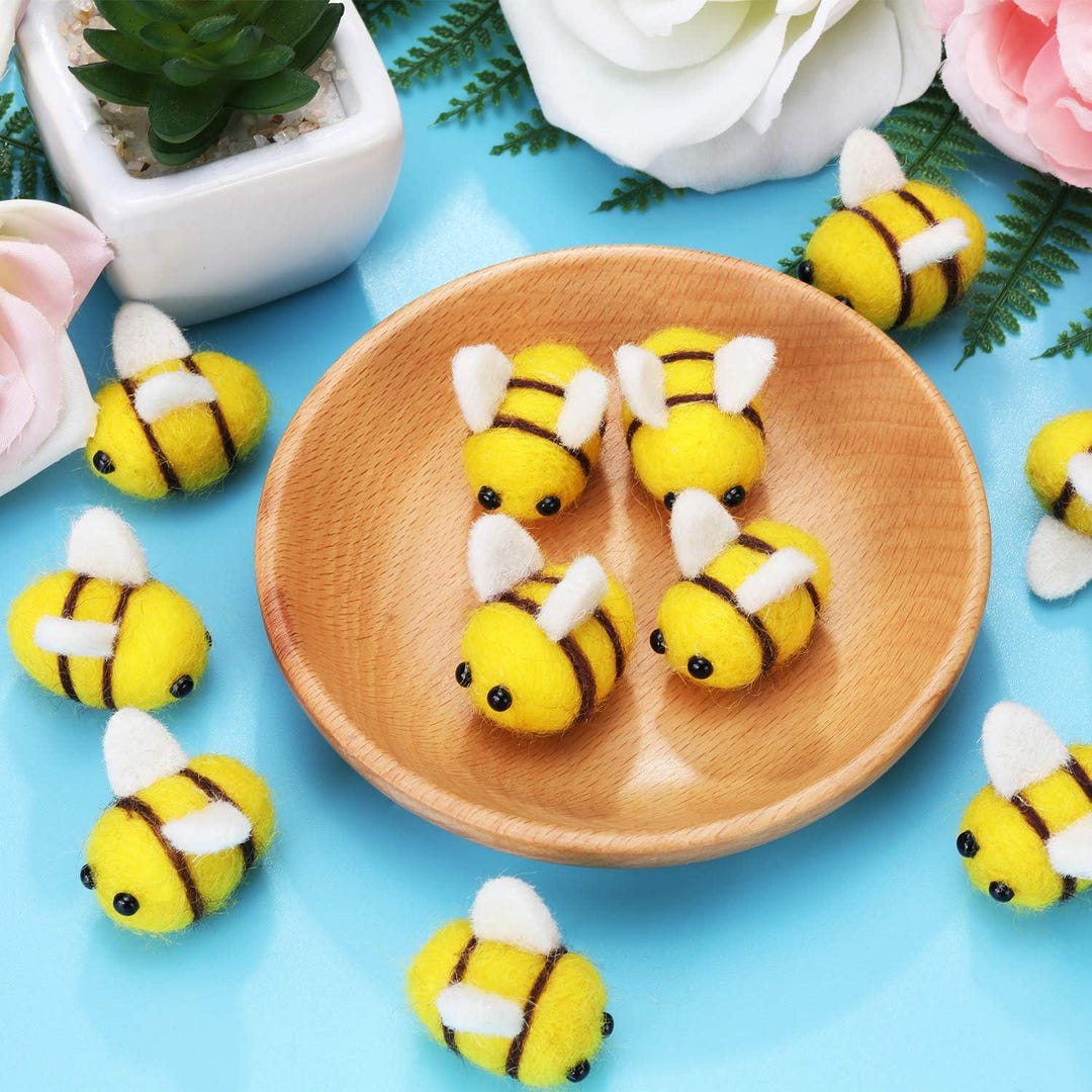 4 Mini Bumble Bees, Wool Felt Bee, Tiny Bumble Bees, Bees, I Spy ...