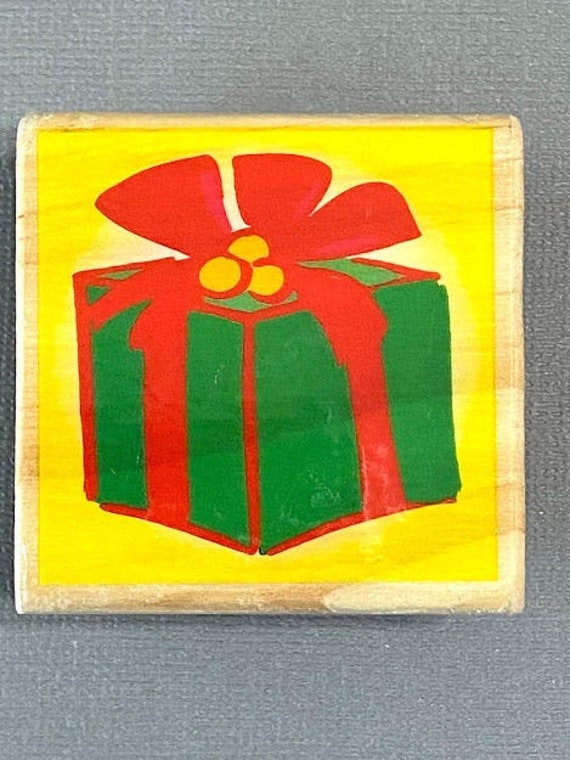 Rubber Stamp Christmas Present Christmas Gift Rubber Stamp - Etsy