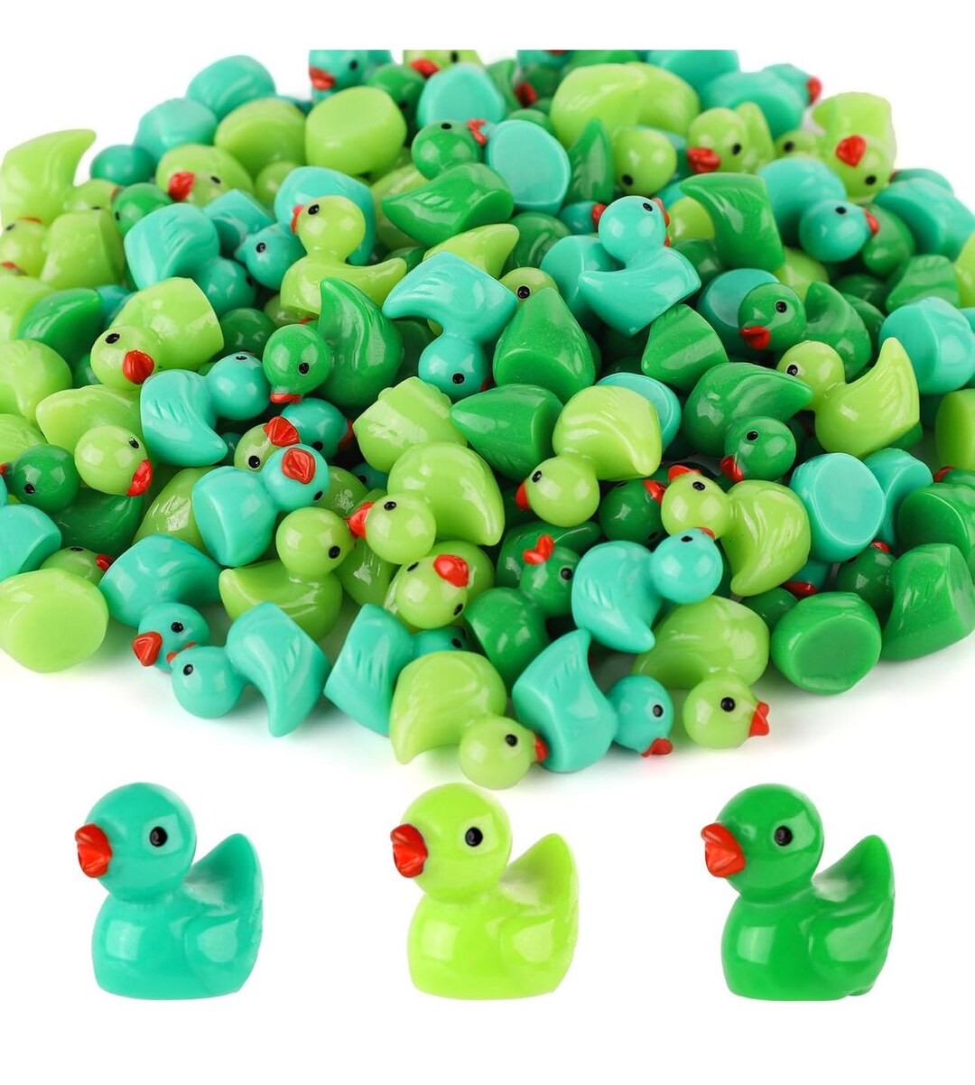20 St Patrick's Day Mix Ducks Mini Resin Green Ducks, Fairy Garden ...