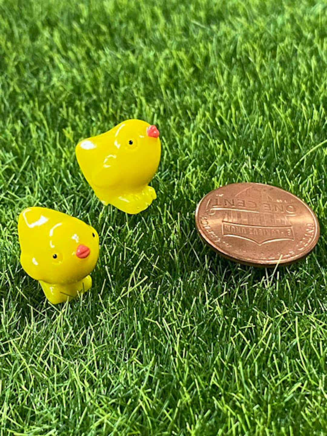 4 Miniature Chicks, Miniature Chick, Fairy Garden Animals, Dollhouse ...