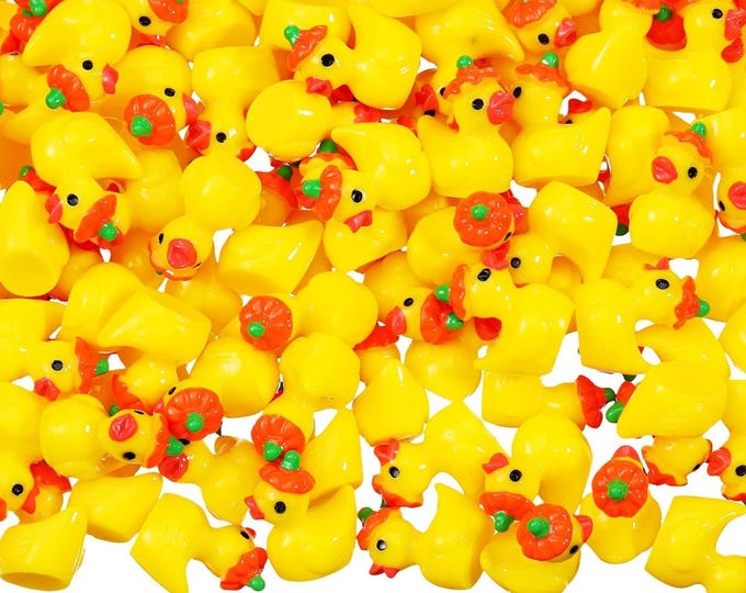 Pumpkin Hat Ducks Mini Resin Ducks, Autumn Ducks, Fairy Garden ...