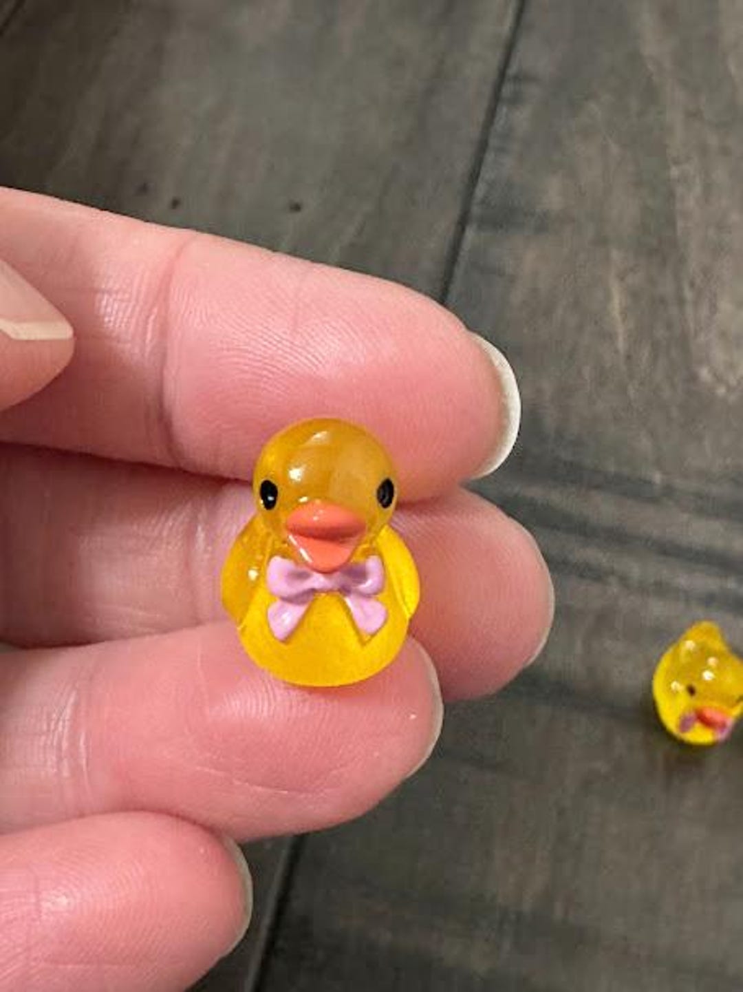 10 Miniature Ducks With Pink Bow, Tiny Ducks, Fairy Garden, Dollhouse ...