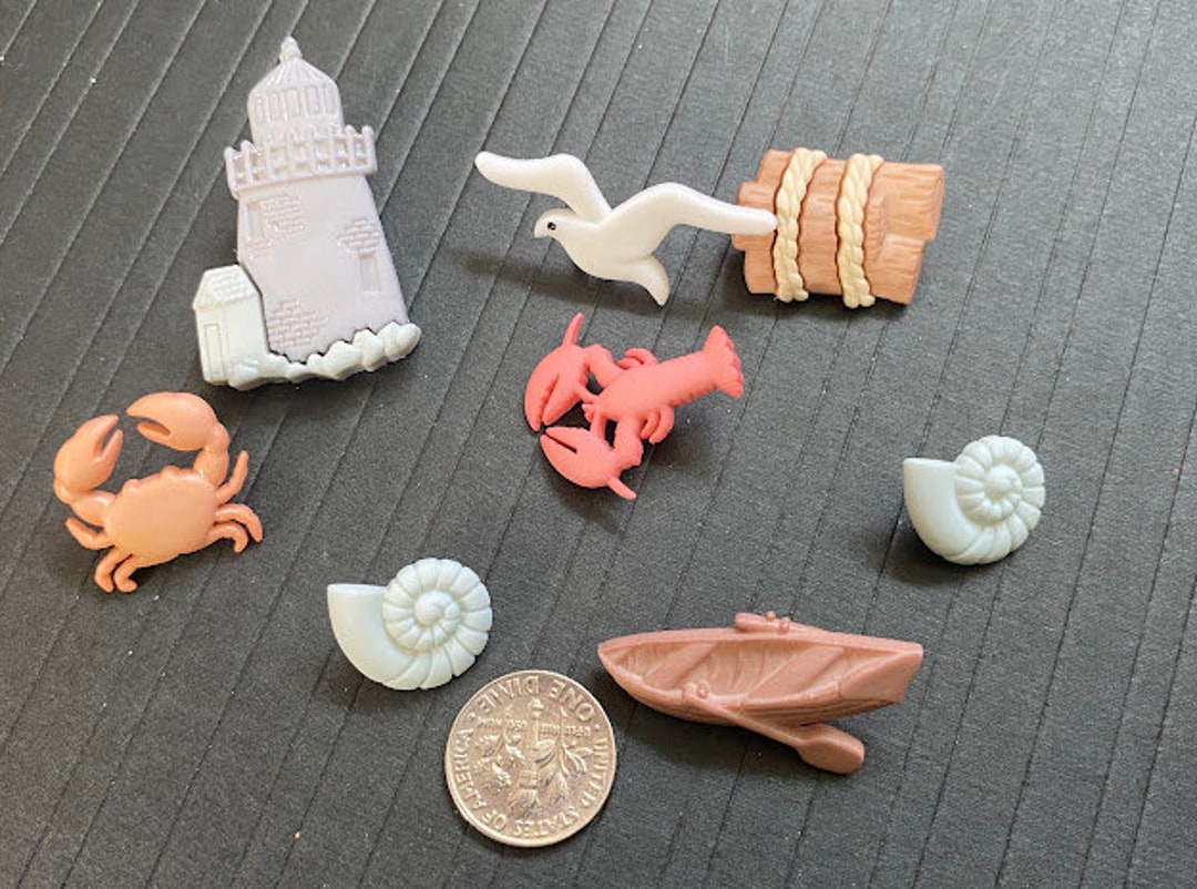 Beach Fun Buttons 8pc Shank Buttons Summer Embellishments - Etsy
