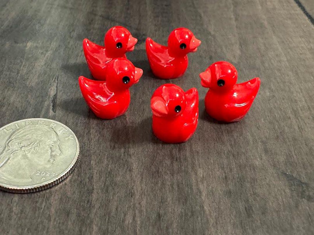 Miniature Red Ducks, Resin Ducks, Tiny Red Ducks, Christmas Ducks ...
