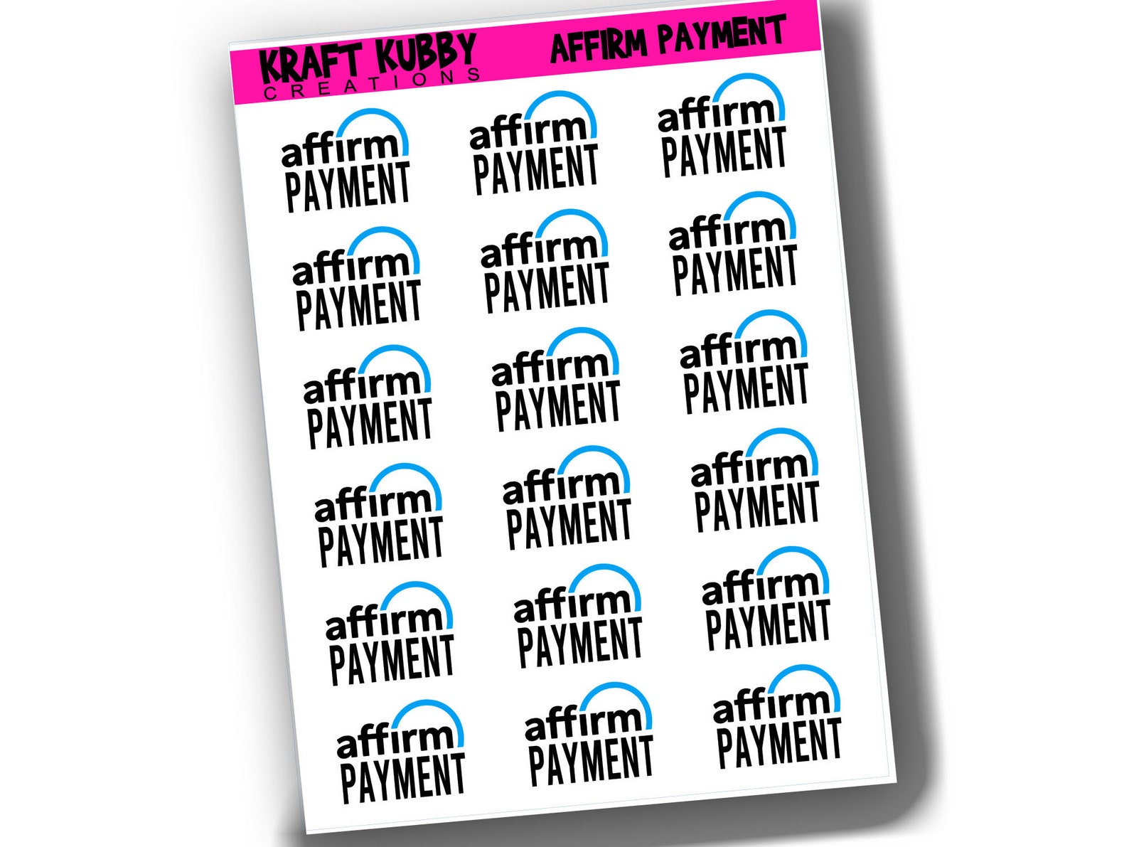 AFFIRM Payment Stickers Icon Planner Stickers Planner | Etsy