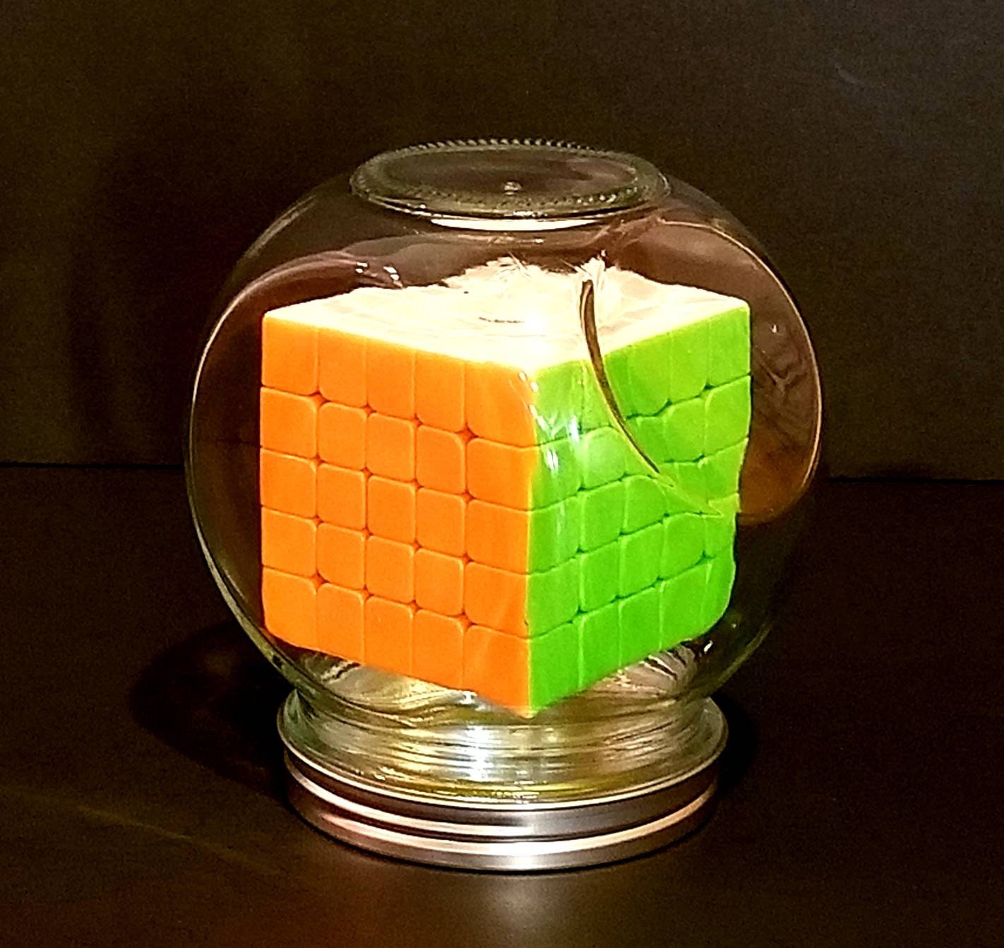IMPOSSIBLE BOTTLE – 5x5 Rubik’s Cube in Glass Candy Jar - Etsy
