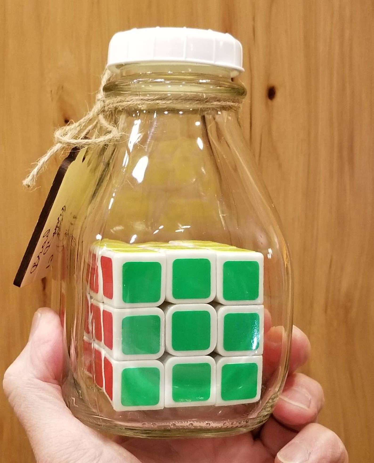 IMPOSSIBLE BOTTLE – Rubik’s Cube in Pint Milk Bottle - Etsy