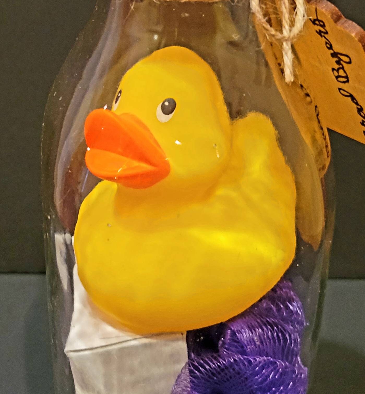 Impossible Bottle: Vintage Milk Bottle With Soap, Duck & Loofah - Etsy