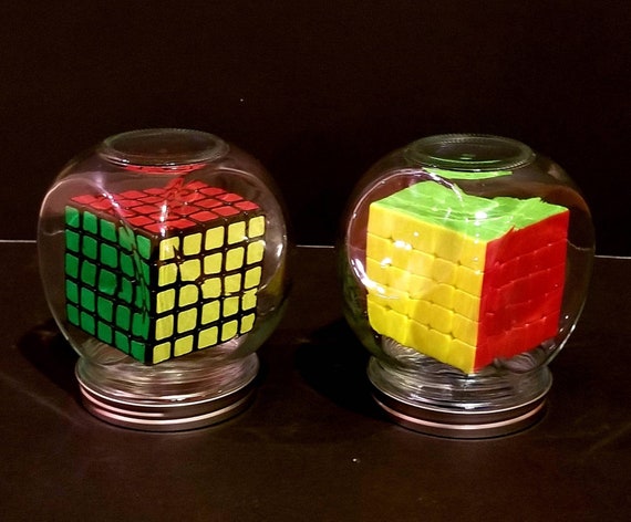 IMPOSSIBLE BOTTLE 5x5 Rubiks Cube in Glass Candy Jar | Etsy