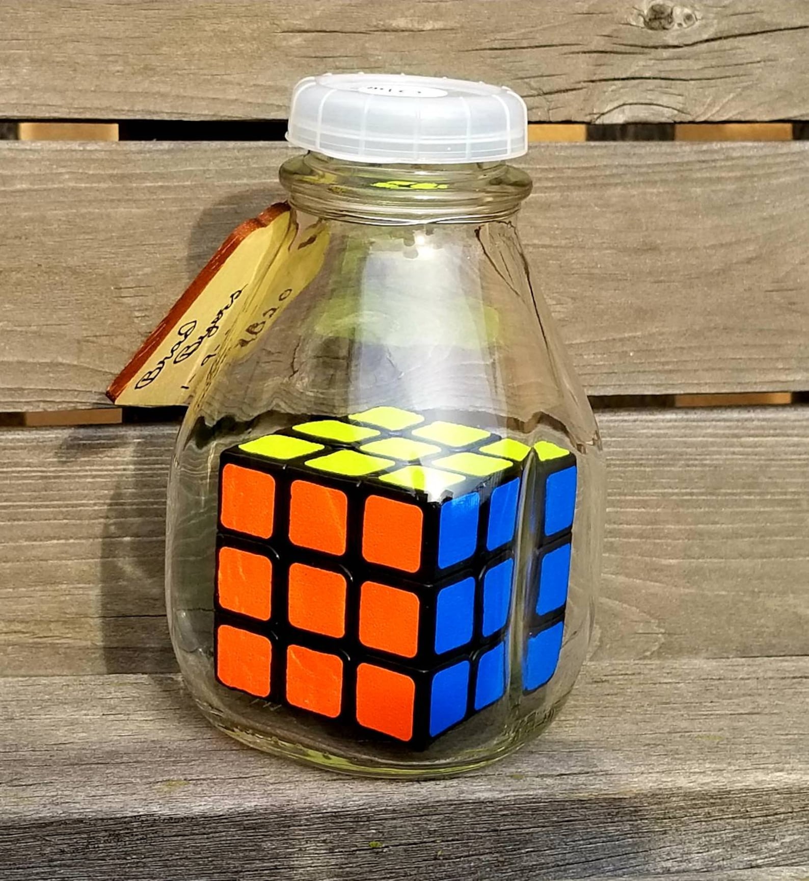 IMPOSSIBLE BOTTLE – Rubik’s Cube in Pint Milk Bottle - Etsy
