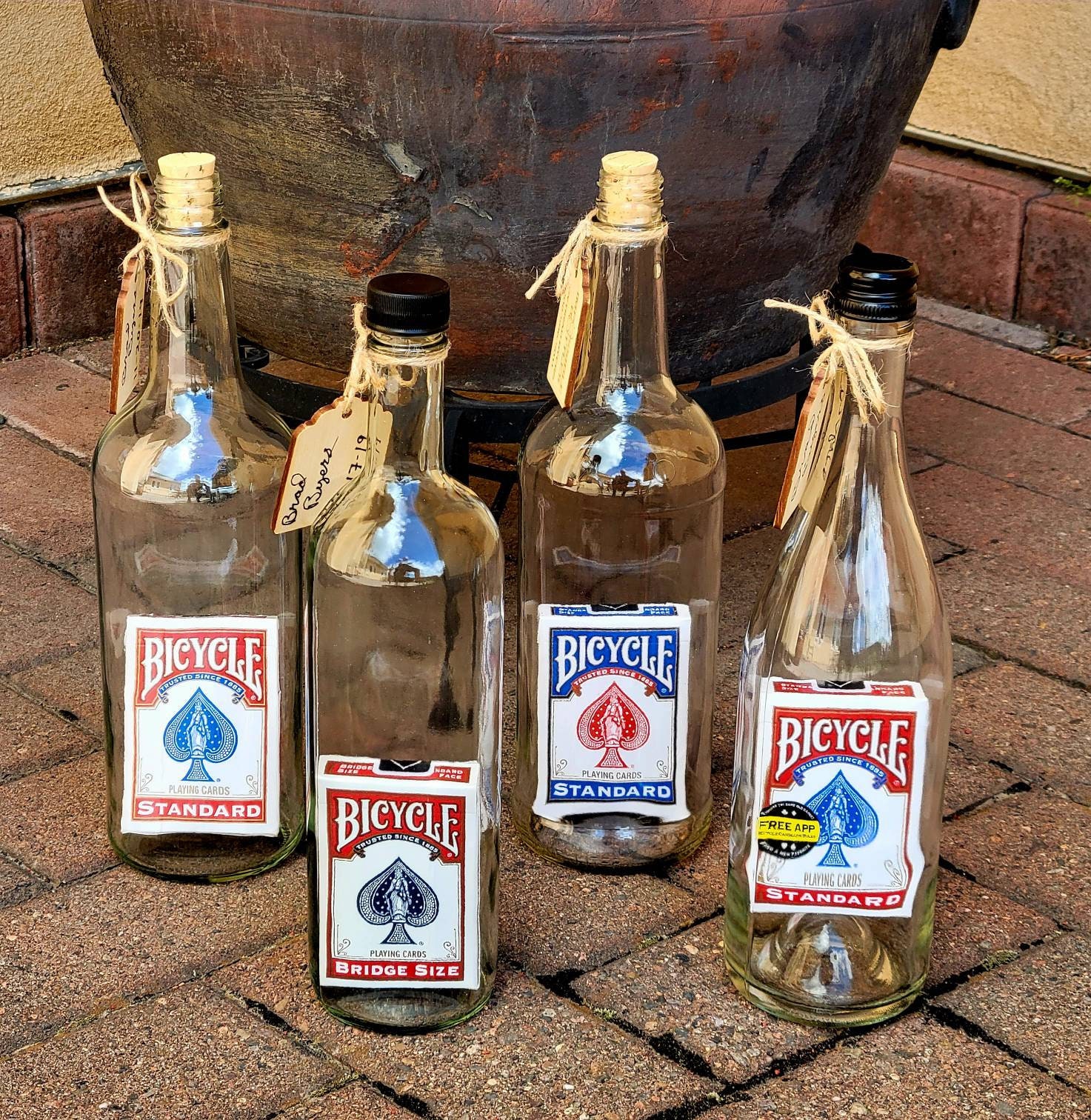 IMPOSSIBLE BOTTLE Deck of Playing Cards in a Long Neck Alcohol Bottle ...