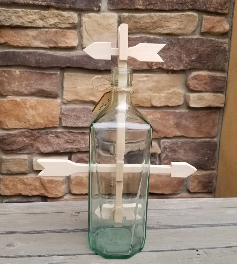 IMPOSSIBLE ARROW BOTTLE Four One Piece Wood Arrows stuck in Place - Etsy