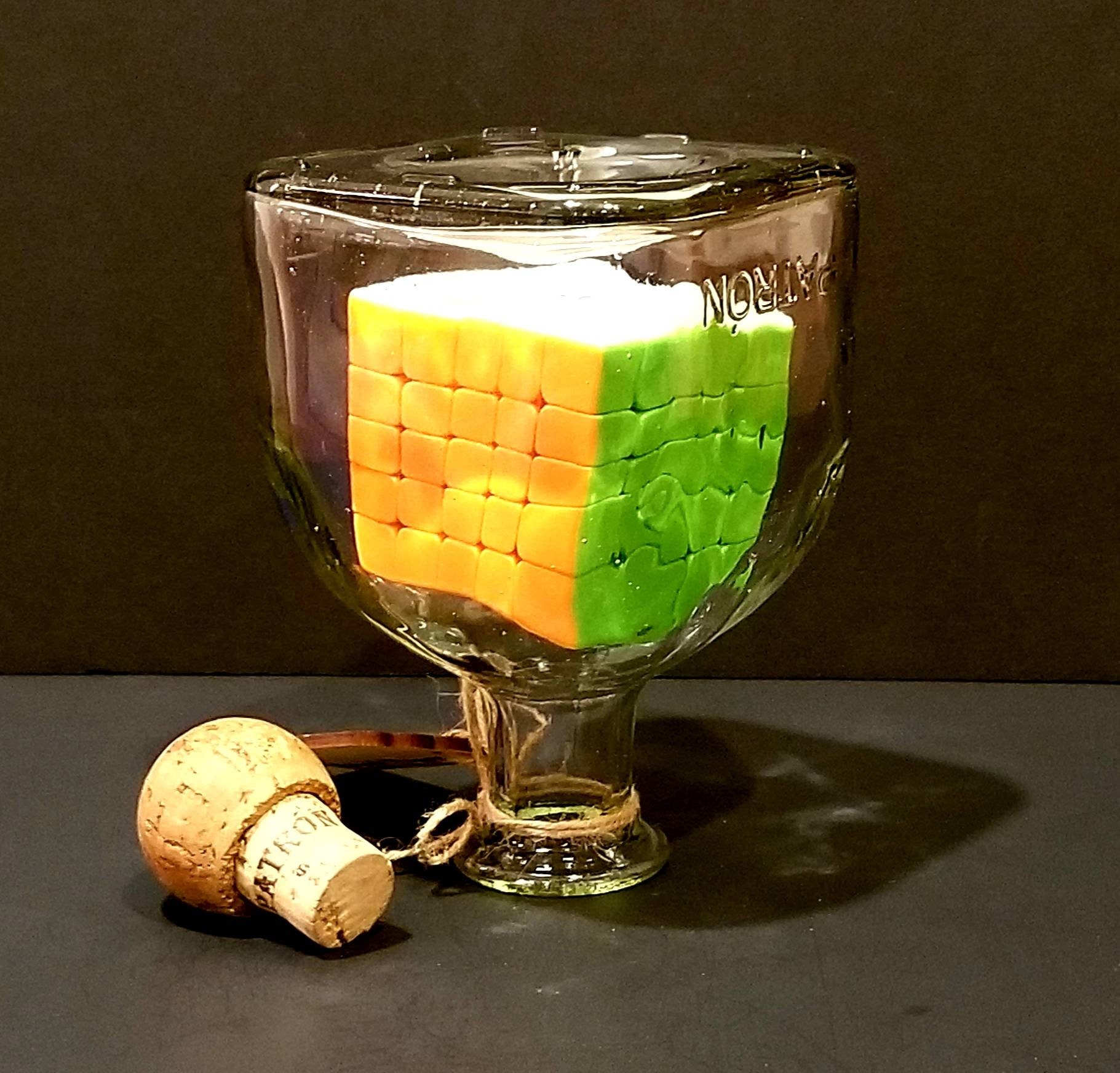 IMPOSSIBLE BOTTLE 5x5 Rubiks Cube in a Patron TEQUILA Bottle - Etsy
