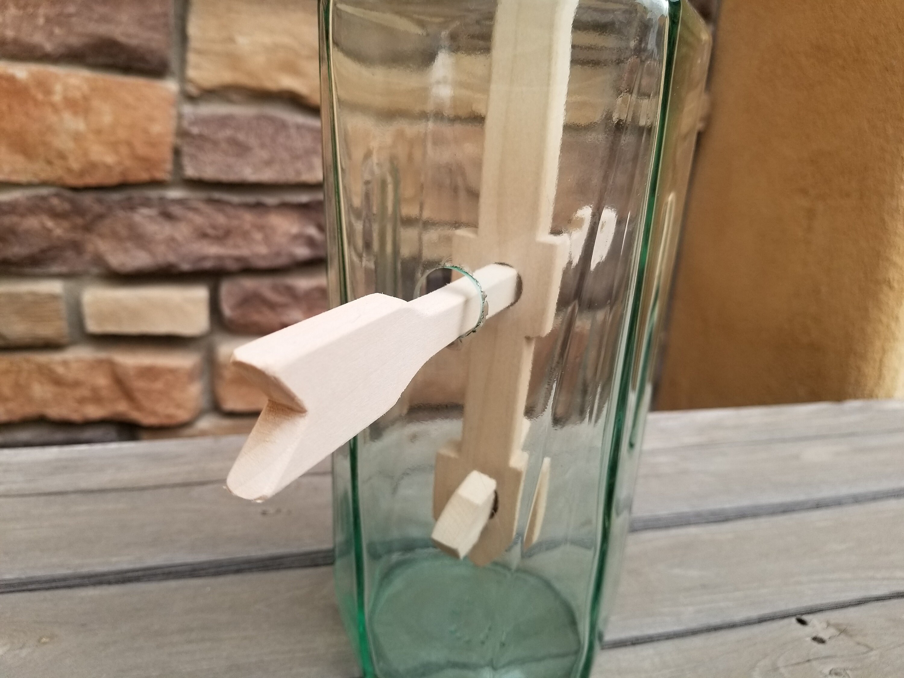 IMPOSSIBLE ARROW BOTTLE Four One Piece Wood Arrows stuck in Place - Etsy