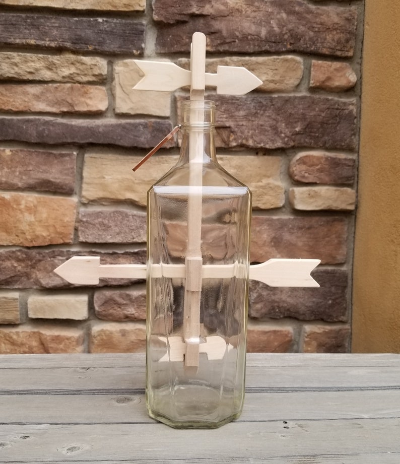 IMPOSSIBLE ARROW BOTTLE Four One Piece Wood Arrows stuck in Place - Etsy