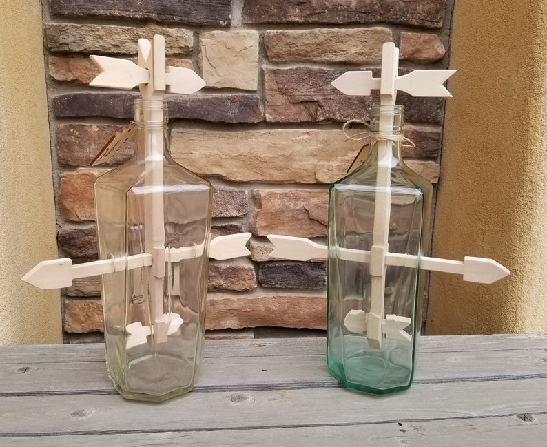 IMPOSSIBLE ARROW BOTTLE Four One Piece Wood Arrows stuck in Place - Etsy