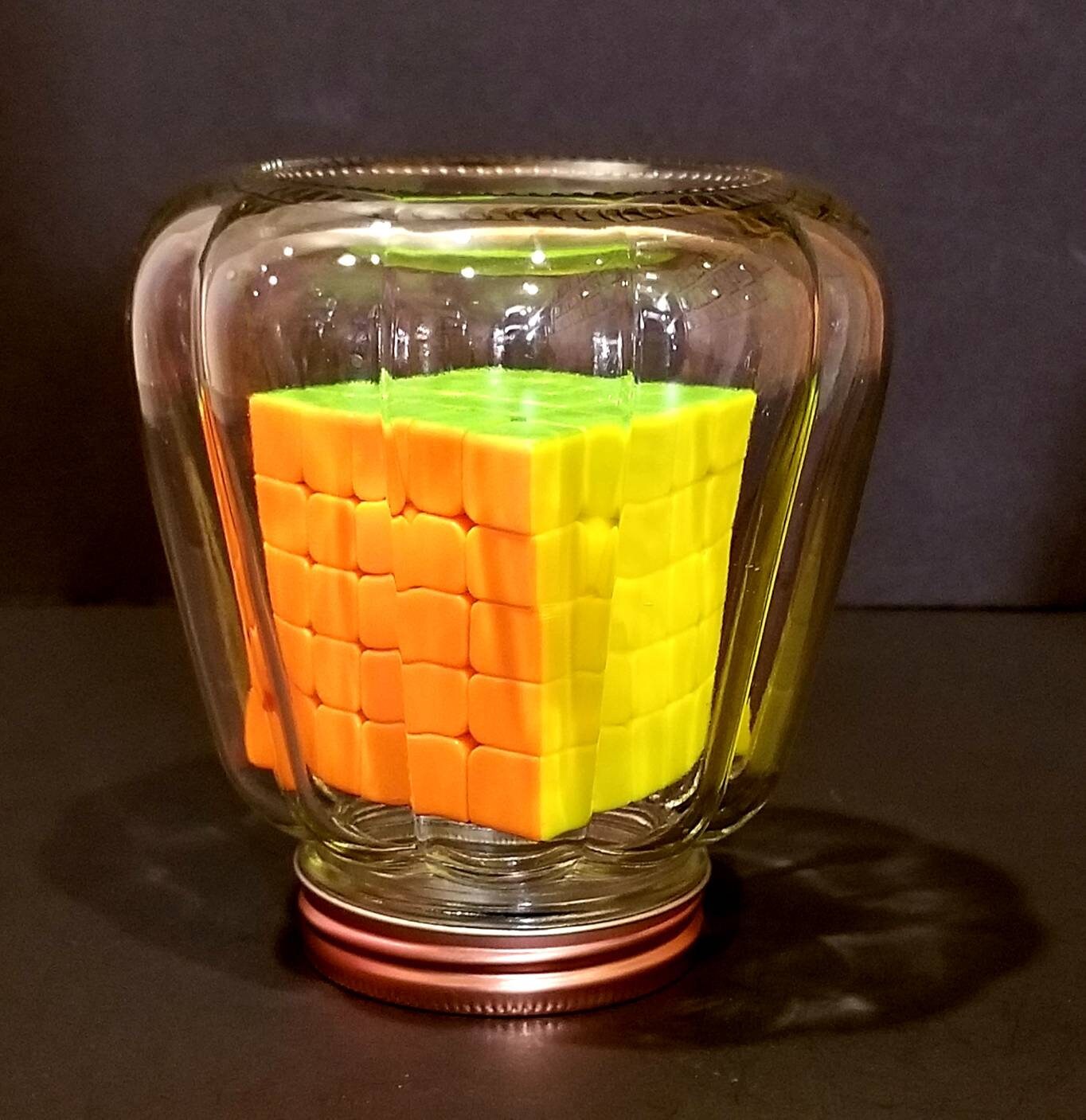 IMPOSSIBLE BOTTLE – 5x5 Rubik’s Cube in Glass Jar - Etsy