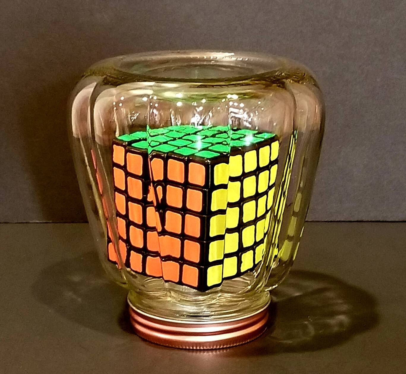 IMPOSSIBLE BOTTLE – 5x5 Rubik’s Cube in Glass Jar - Etsy