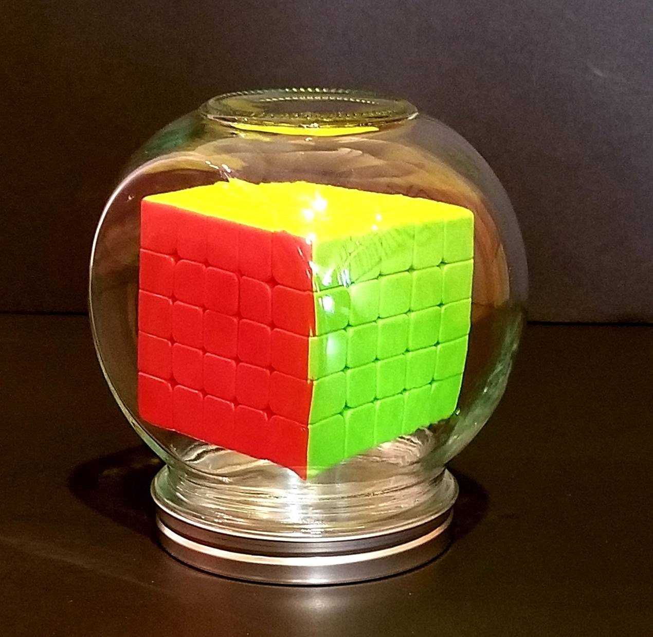 IMPOSSIBLE BOTTLE – 5x5 Rubik’s Cube in Glass Candy Jar - Etsy