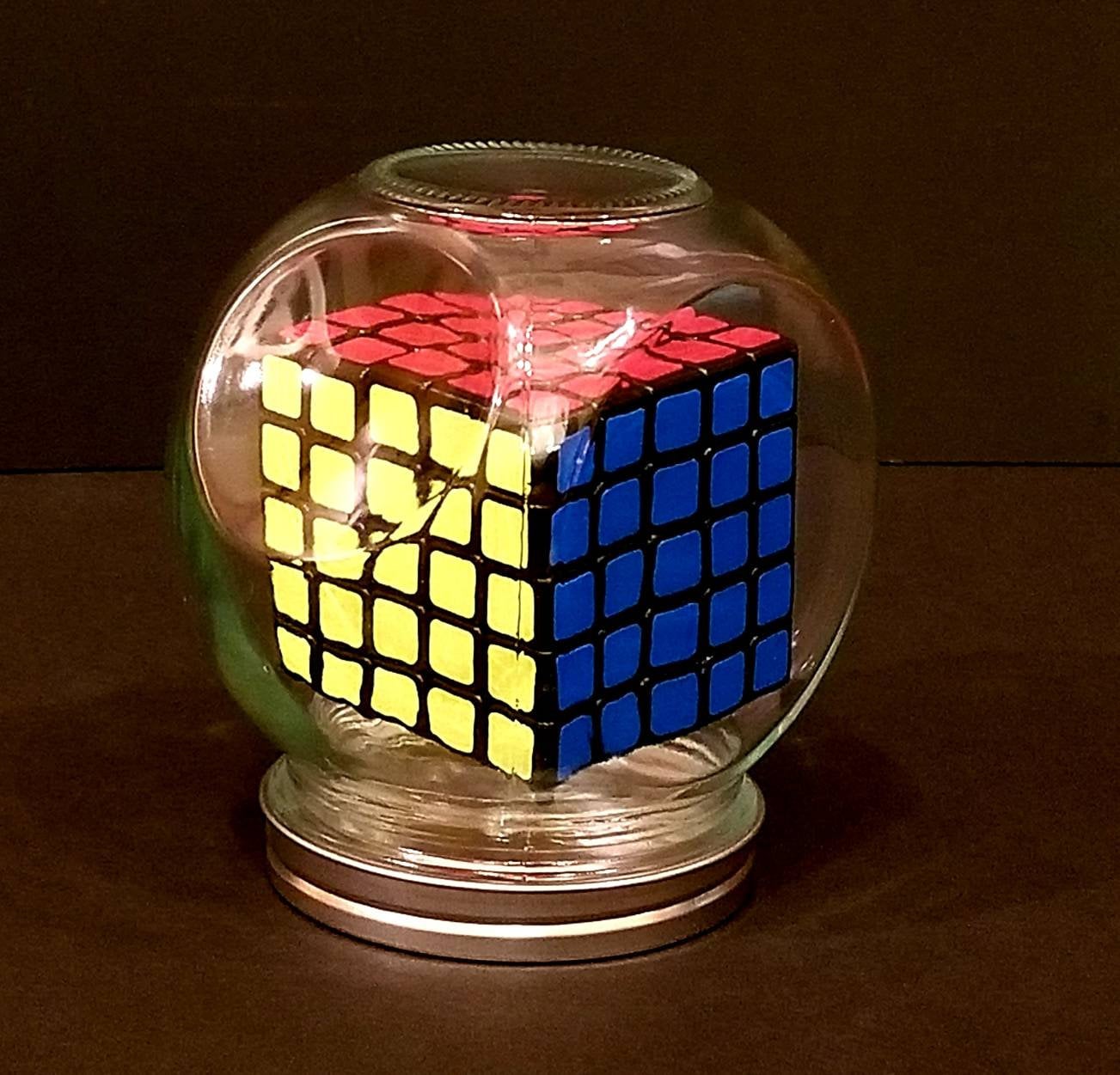 IMPOSSIBLE BOTTLE – 5x5 Rubik’s Cube in Glass Candy Jar - Etsy