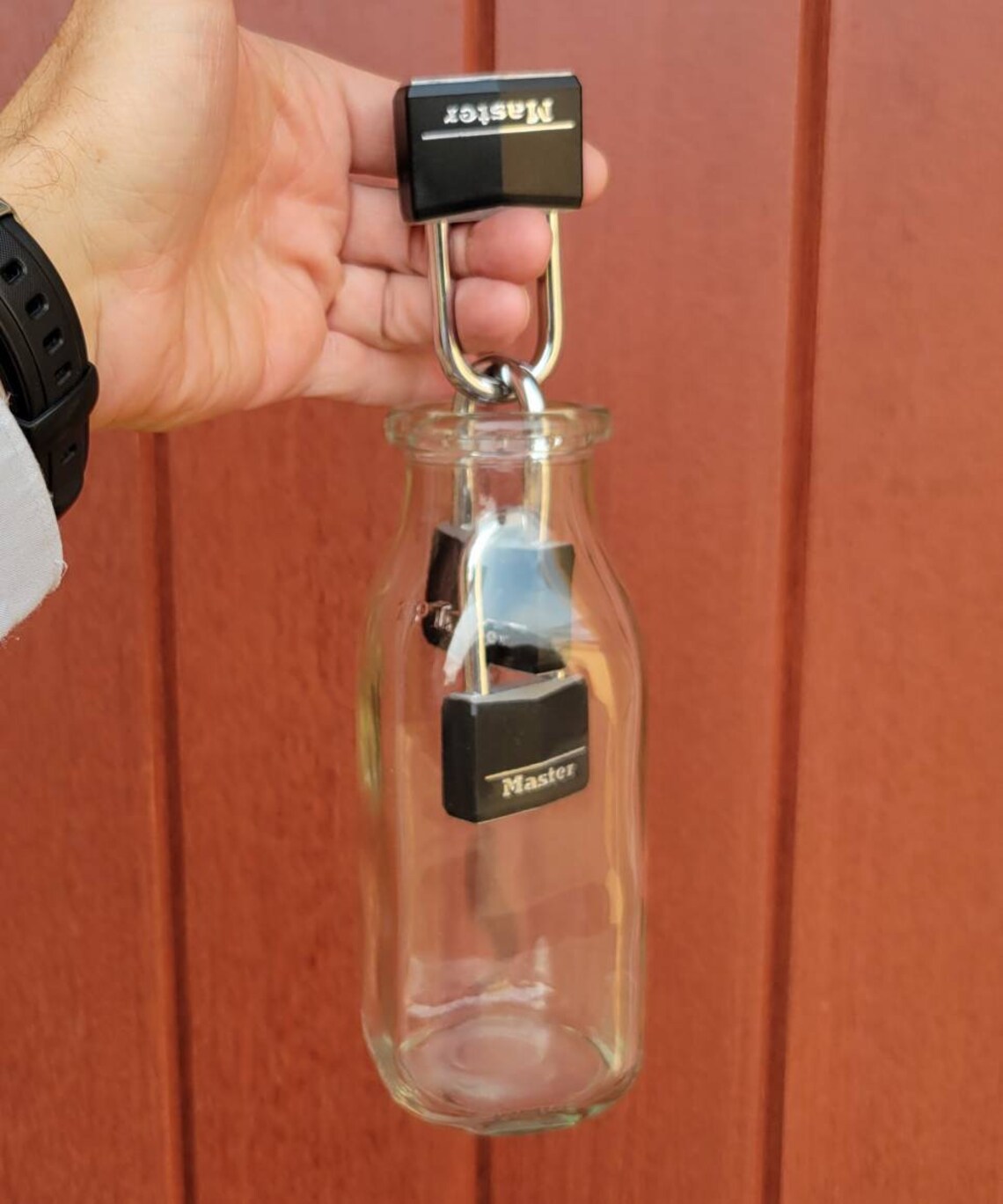 IMPOSSIBLE BOTTLE / Three Locked MASTER Padlocks in a Vintage - Etsy