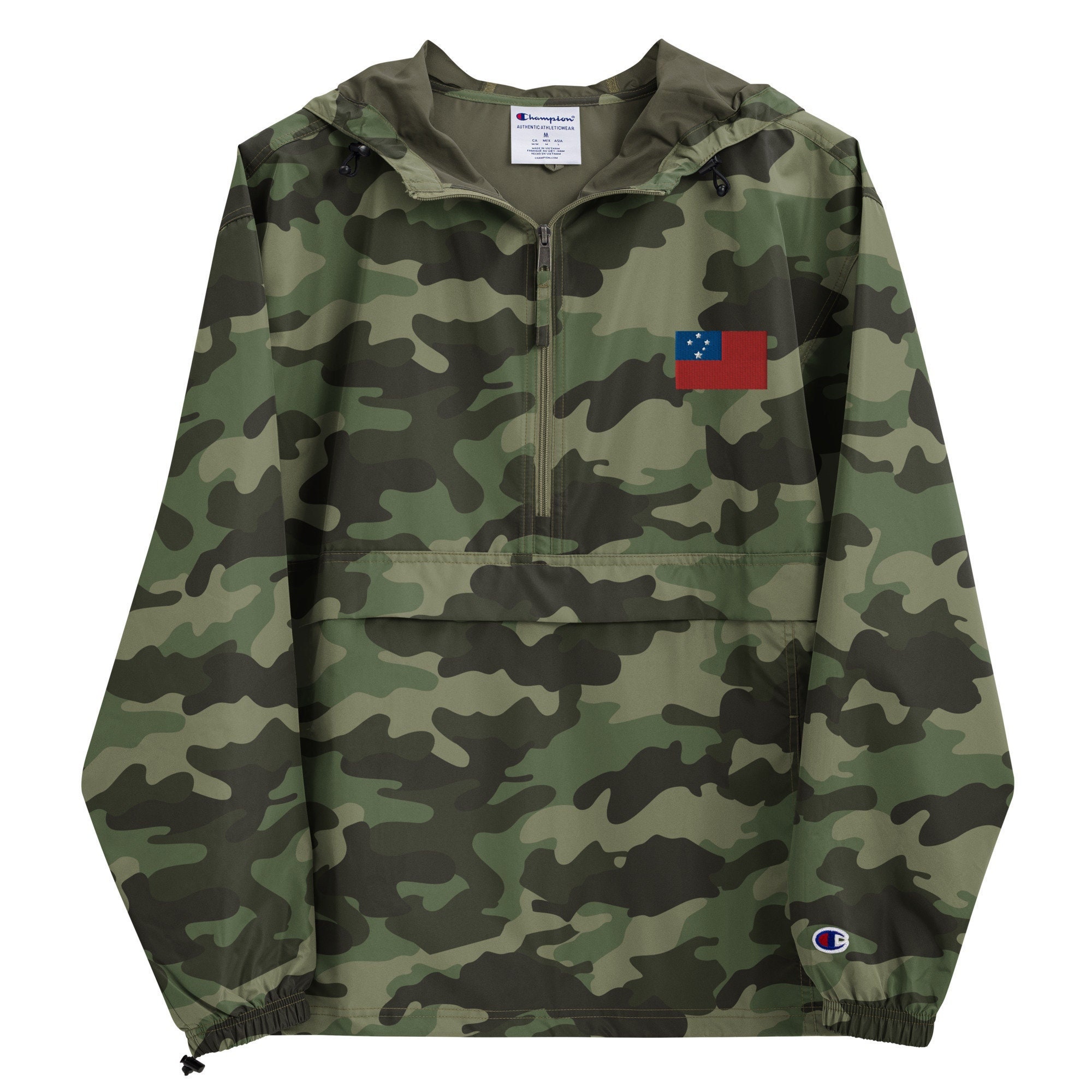 Samoa Flag Embroidered Champion Packable Jacket Samoan Flag - Etsy ...