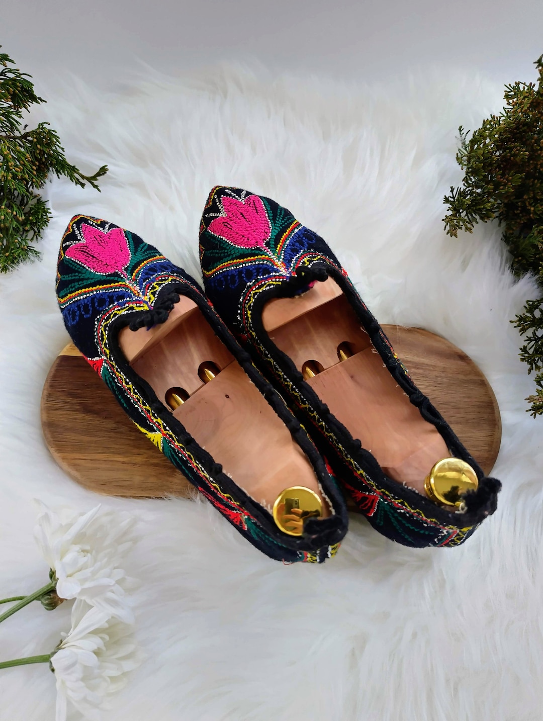 Handmade Traditional Slippers Embroidered With Multi Color - Etsy