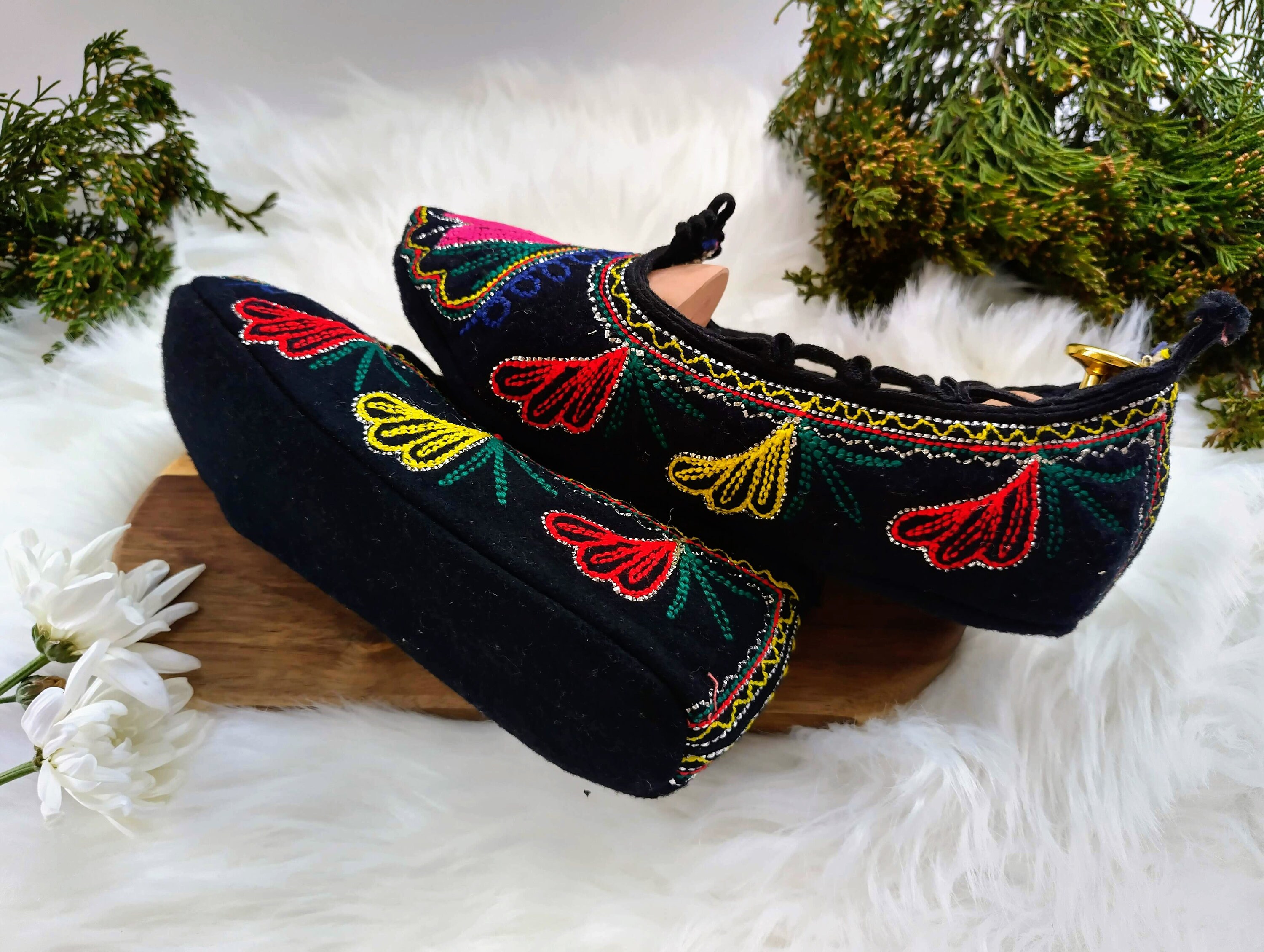 Handmade Traditional Slippers Embroidered With Multi Color - Etsy