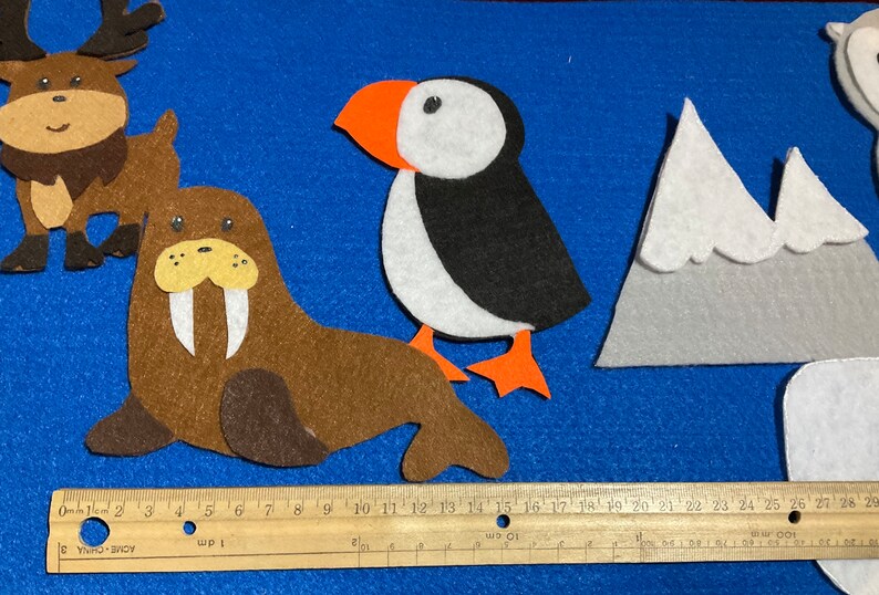 5 Little Arctic Friends Felt Story Set Winter Animals Polar Bear ...
