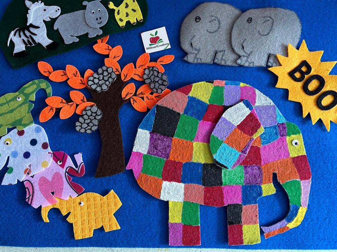 Elmer Felt Story - Elephant - Etsy