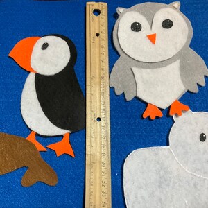 5 Little Arctic Friends Felt Story Set Winter Animals Polar Bear ...