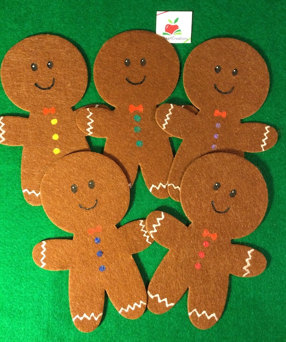 Five Little Gingerbread Felt story | Etsy