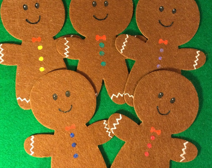 Five Little Gingerbread Felt Story - Etsy