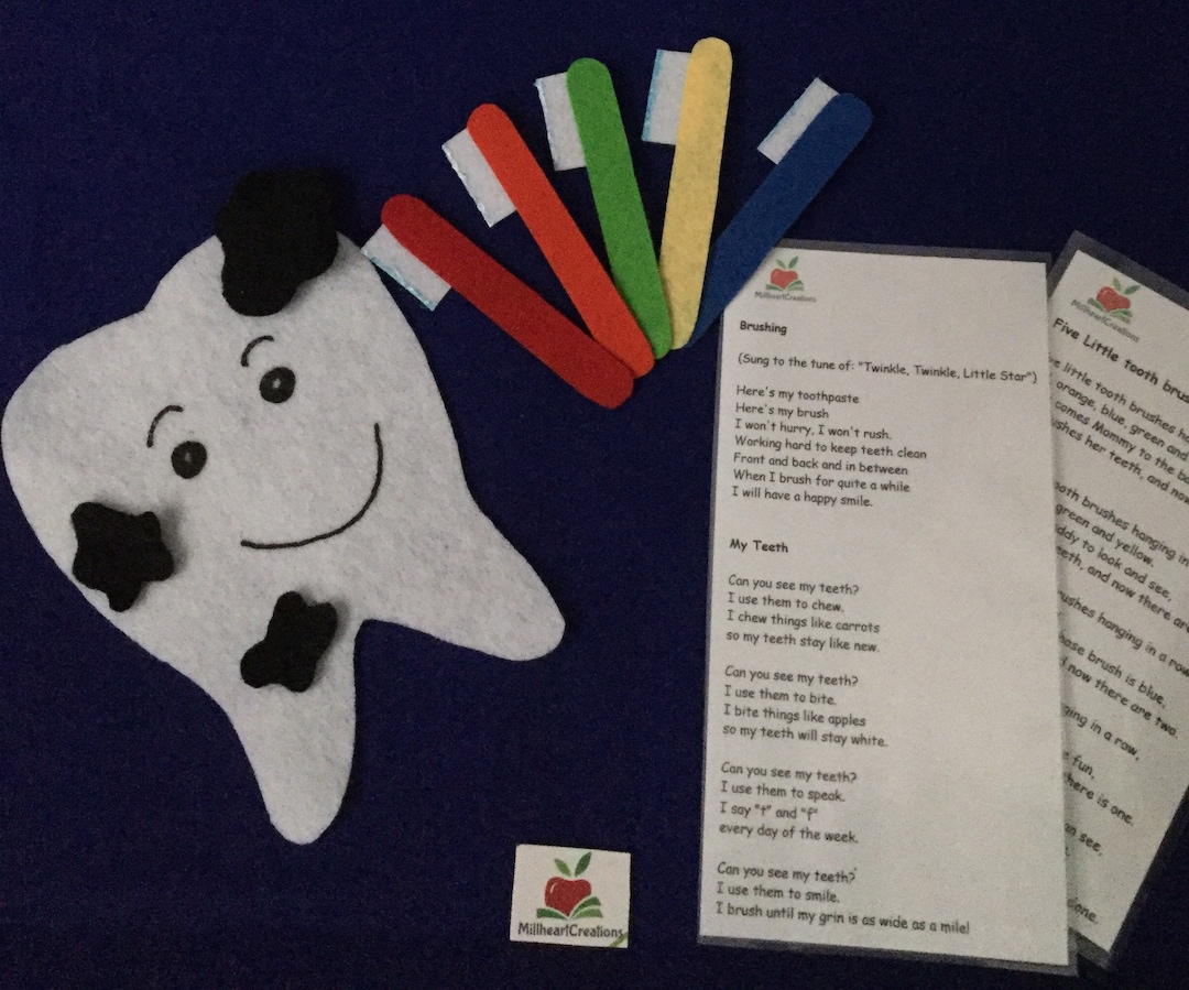 Tooth and Toothbrush Felt Story - Etsy