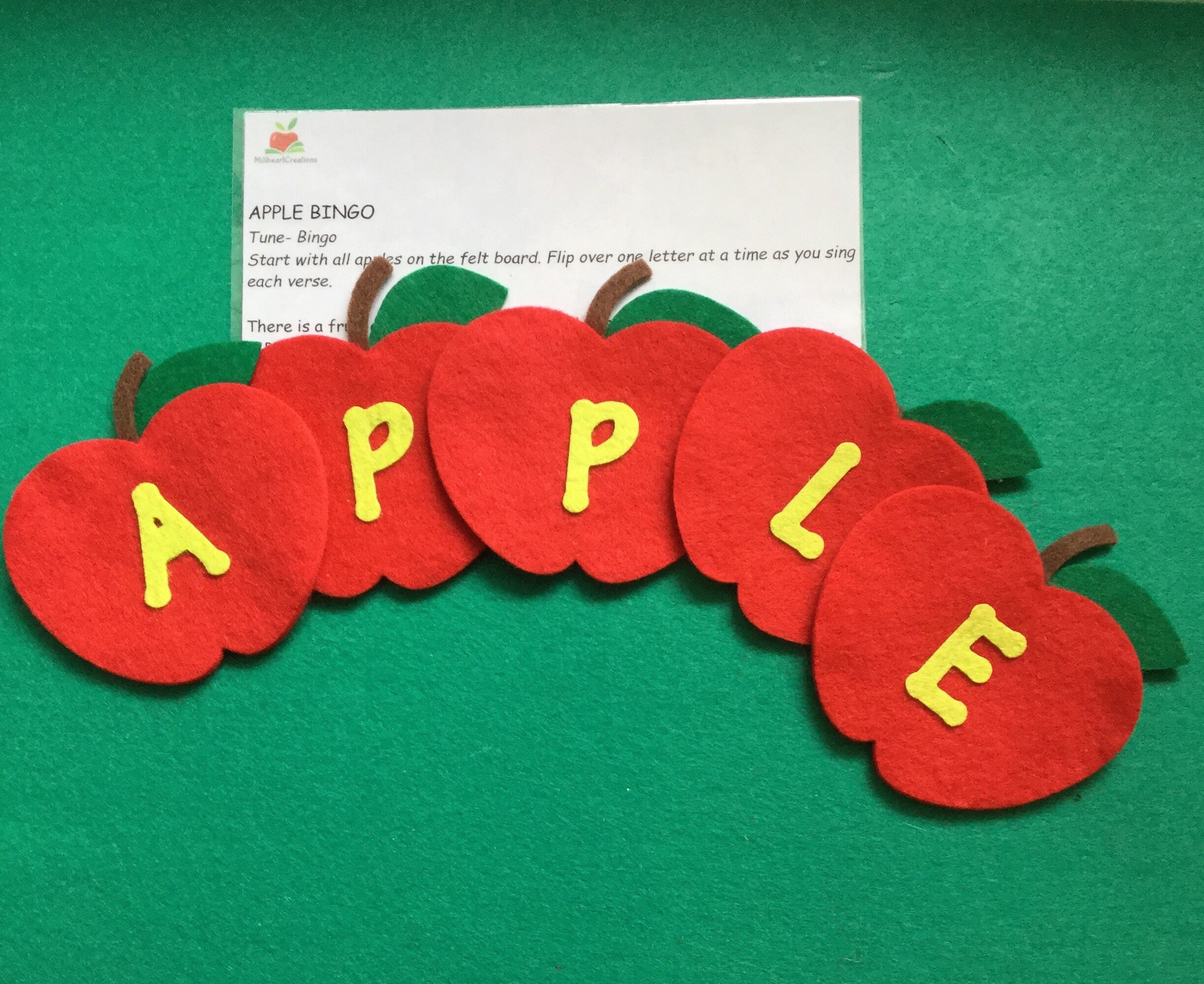5 Little Apples / Apple Bingo Felt Story Bundle - Etsy Canada