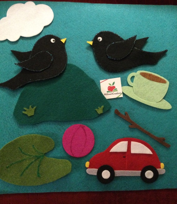 Two Little Black Birds Felt Story With Bonus Verses. A | Etsy