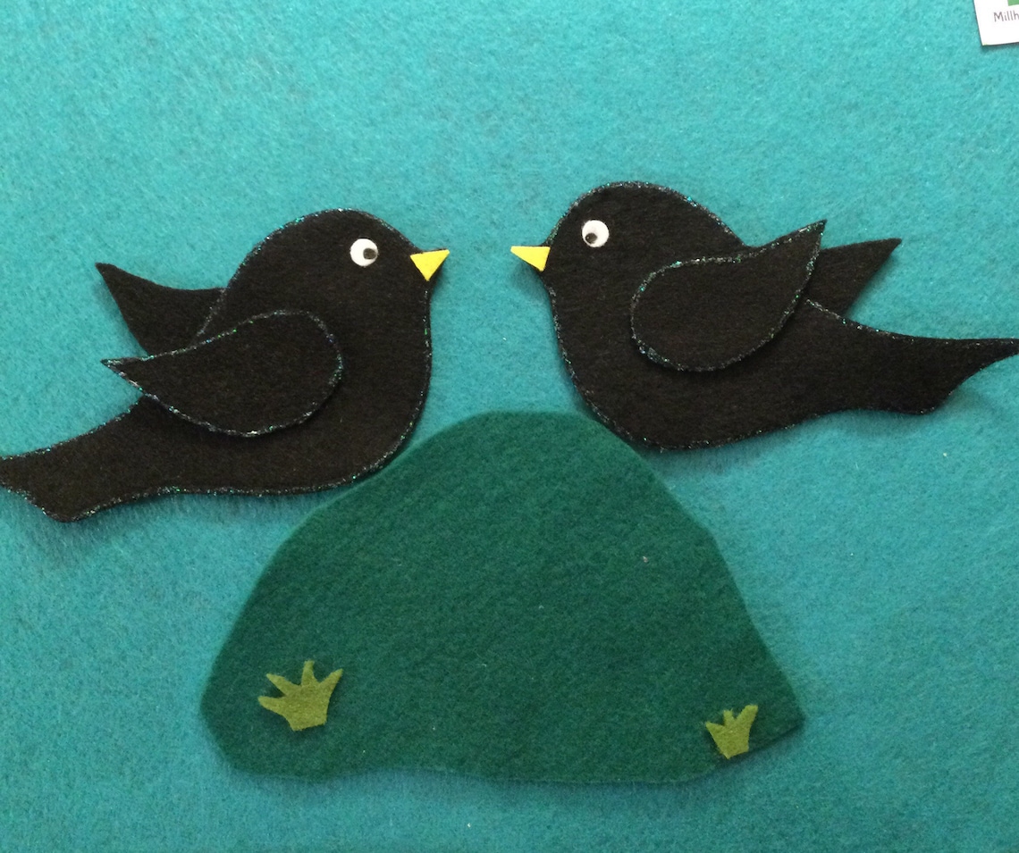 Two Little Black Birds Felt Story With Bonus Verses. A - Etsy