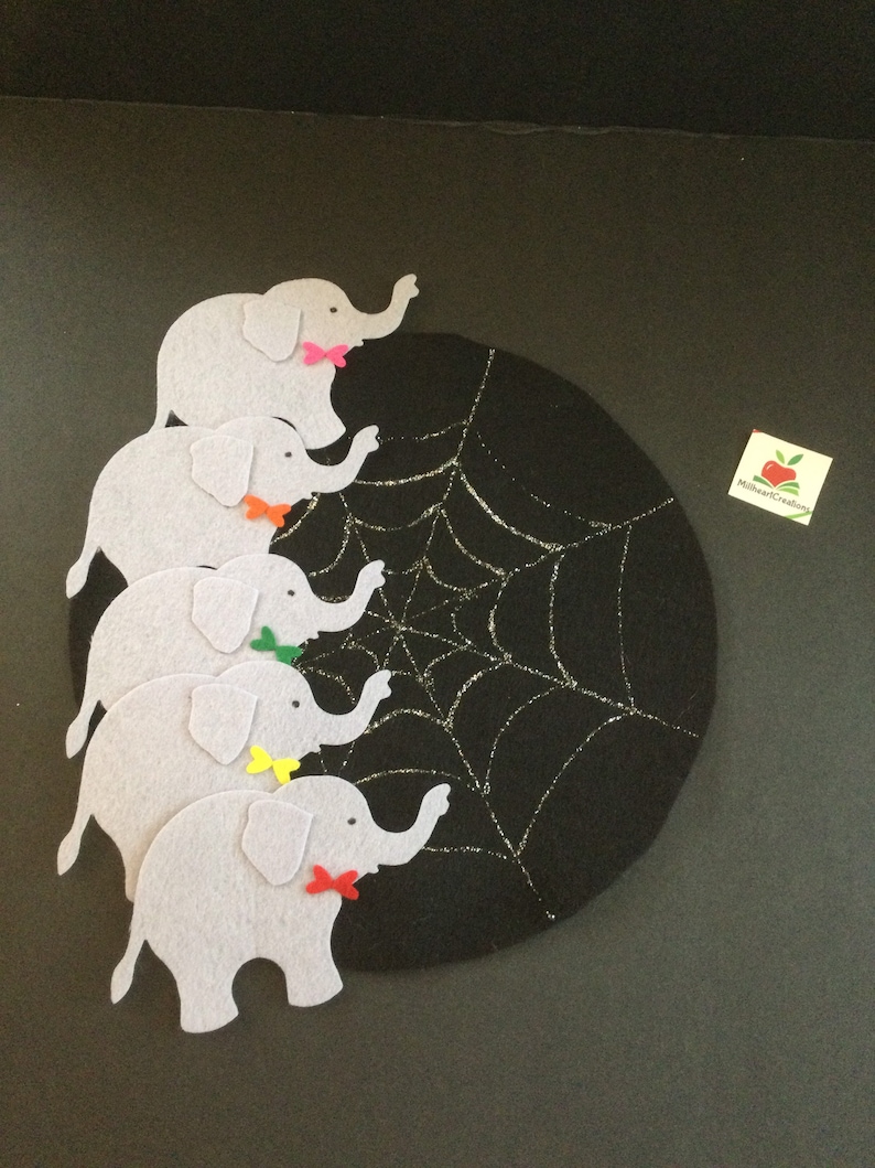 5 Little Elephant on a Web Felt Story ! Children Story, Teacher Class ...
