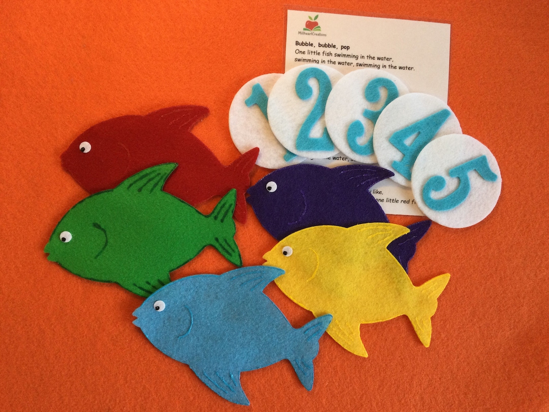 5 Little Fish , Bubble Bubble Bubble Pop Felt Story - Etsy