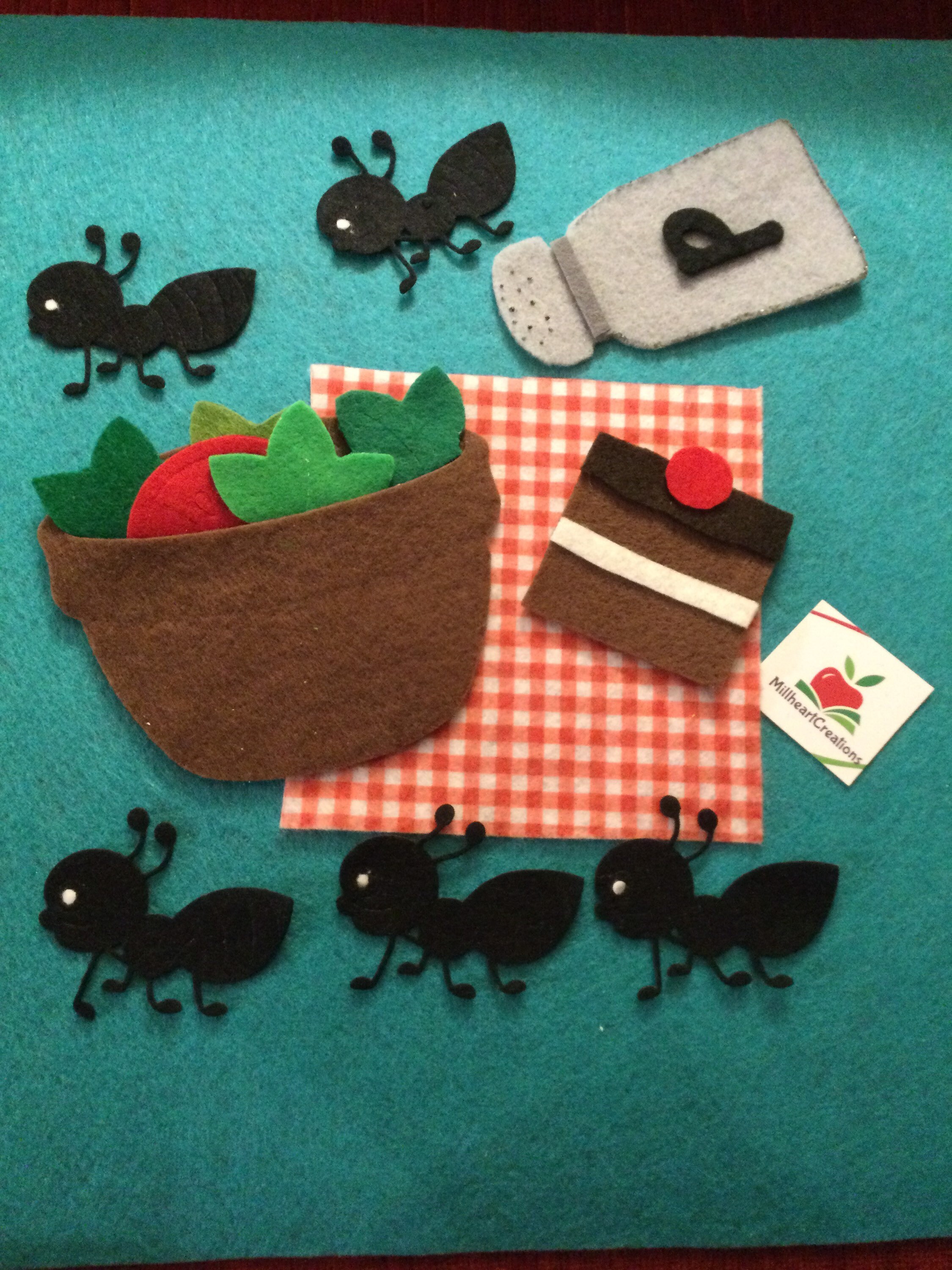 5 Hungry Ants Felt Story / Bugs / Teaching / Circle Time / Insects ...
