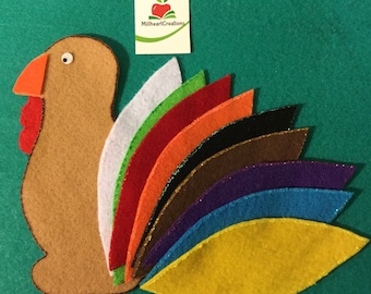 Turkey Wore His Rainbow Feathers Felt Story Felt Turkey Thanksgiving ...