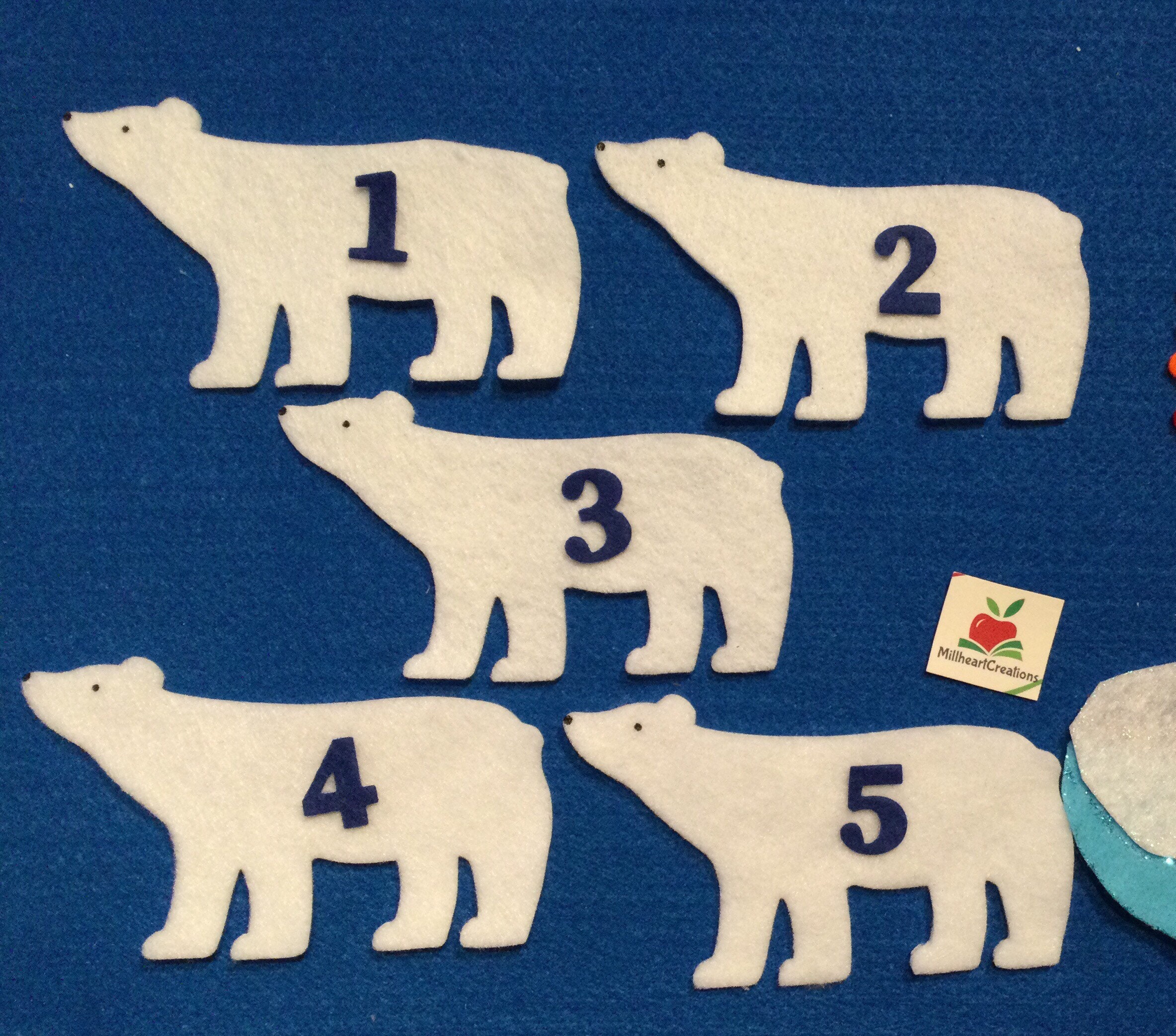 5 Little Polar Bears Poem With Numbers and Iceberg - Etsy Australia