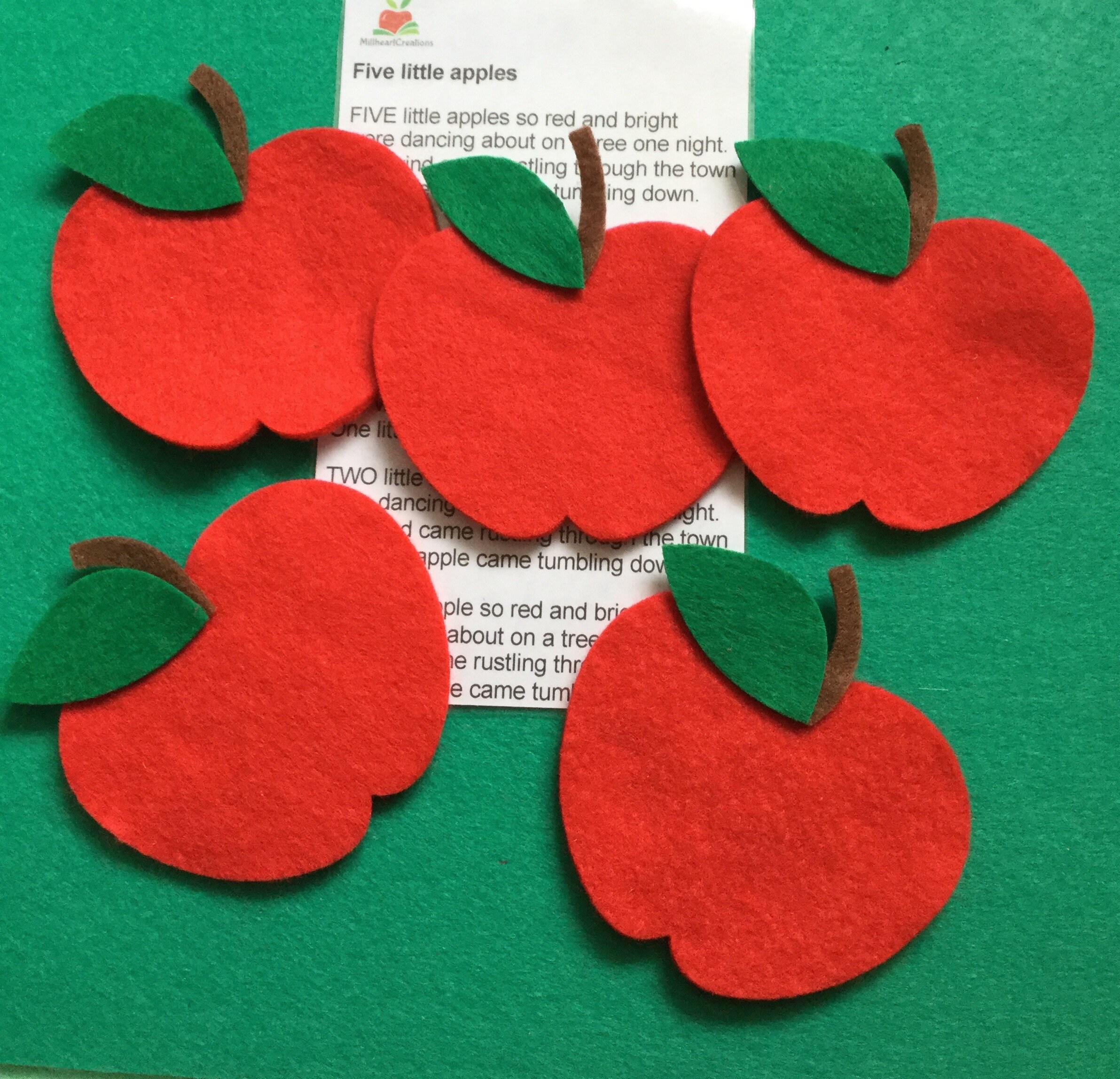 5 Little Apples / Apple Bingo Felt Story Bundle - Etsy Canada