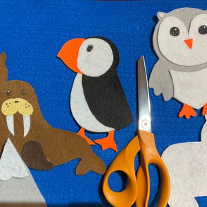 5 Little Arctic Friends Felt Story Set Winter Animals Polar Bear ...